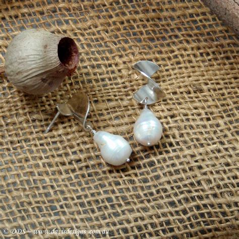 Handmade Solid Sterling Silver And White Baroque Fresh Water Pearl