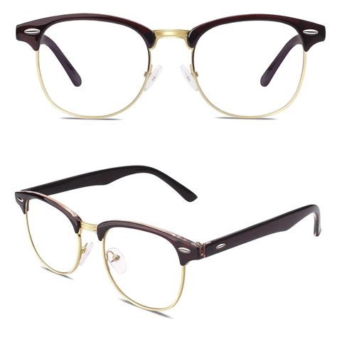 Cgid 50s Retro Nerd Glasses Half Frame Horn Style Rockabilly Geek