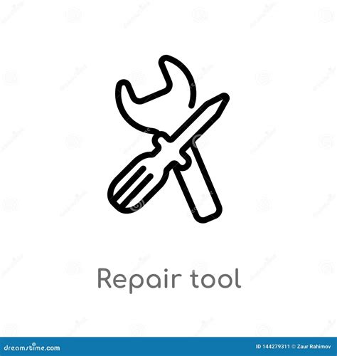 Outline Repair Tool Vector Icon Isolated Black Simple Line Element Illustration From Edit Tools
