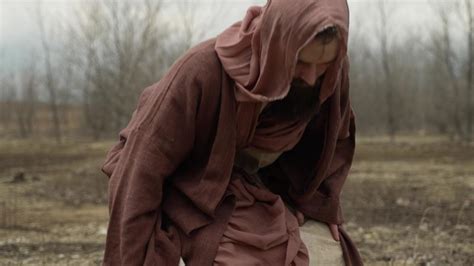 Robed Religious Man Jesus Christ Stoops Down 14432394 Stock Video At Vecteezy