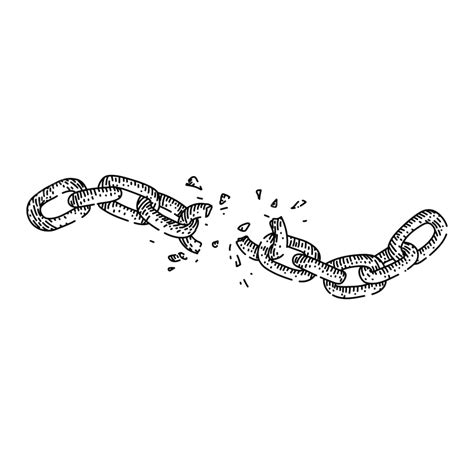 Vetor De Mão Desenhada De Corrente Quebrada Png Vintage Dividindo