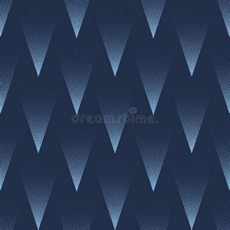 Inverted Triangles Grid Seamless Pattern Trendy Vector Blue Abstract Background Stock