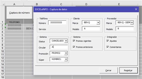 Ejemplo De Formulario De Captura En Excel Sergio Alejandro Campos