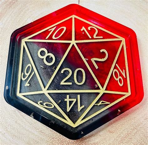 The Lies Of Gargauth Red Black Gold D20 Resin Dice Tray For Etsy