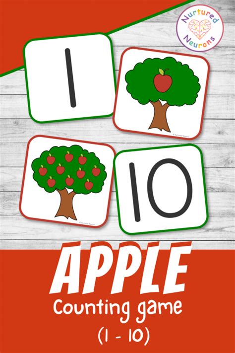 Printable Apple Counting Game Fall Math Game Nurtured Neurons