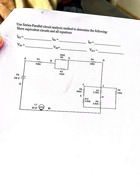 solved use series parallel circuit analysis method to