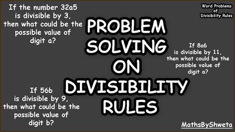 Divisilbilty Rules Word Problems Problem Solving On Divisibility