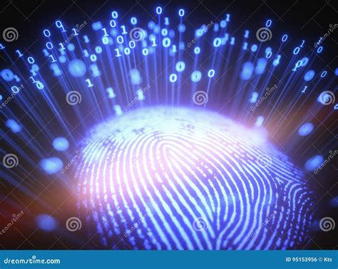 Fingerprint Binary Code Stock Illustration Illustration Of Authentication 95153956