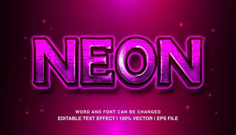 Premium Vector Neon Editable Text Effect Template 3d Bold Pink Neon Light Futuristic Style