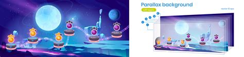 Parallax Background With Space Game Level Map 14071197 Vector Art At