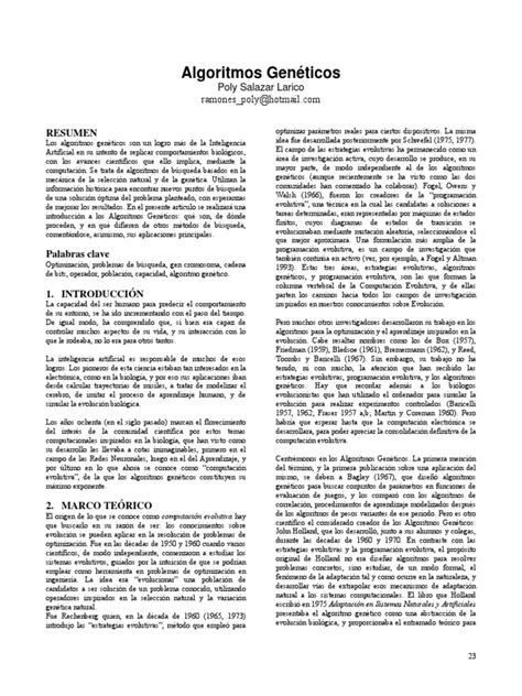 Segundo Pdf Algoritmo Genético Gene