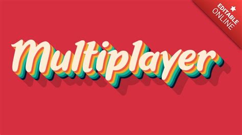 Multiplayer | Retro Vintage 3D | Text Effect Generator