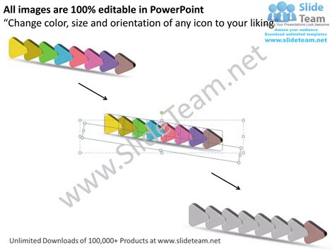 Ten Stages D Linear Flow Communication Process Diagram Organization Templates Power Point PDF