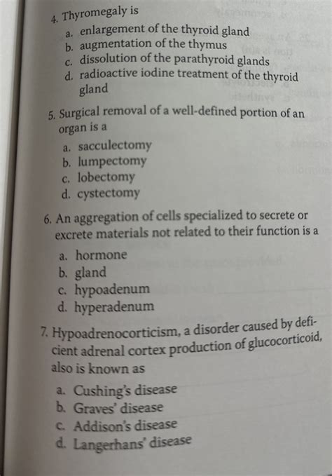 Solved Thyromegaly Isa ﻿enlargement Of The Thyroid Glandb