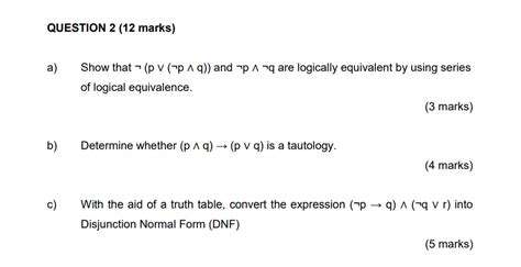 Solved QUESTION Marks A Show That P Pq And Chegg