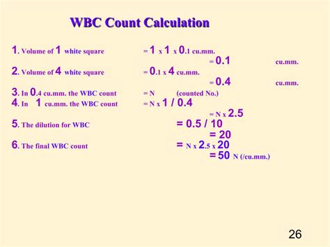 Wbc Count In Neubauer Chamber Calculation At Angelina Pavy Blog