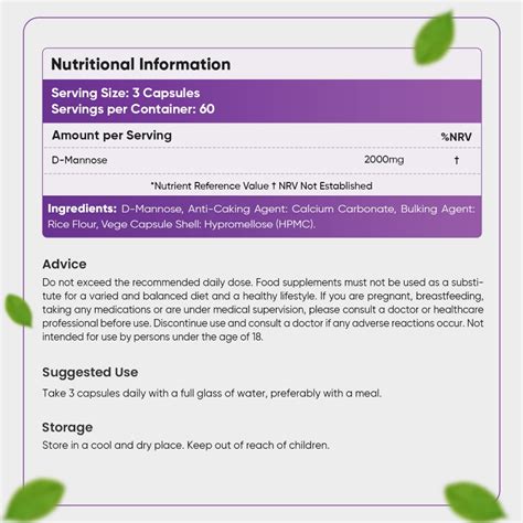 Buy D Mannose Capsules 2000mg 180 Vegan Capsules Weightworld