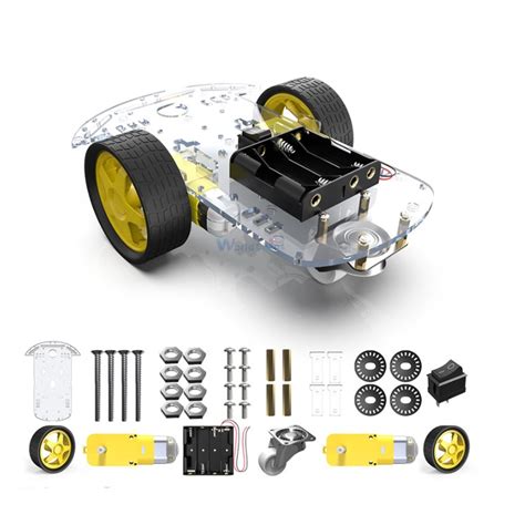 motor smart robot car chassis kit speed encoder battery box 2wd for