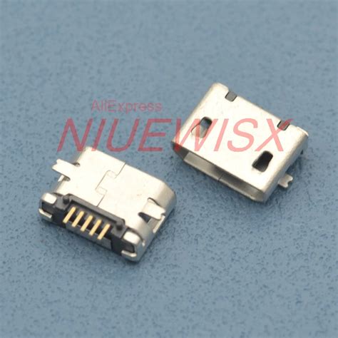 50Pcs Micro USB Type B Female 5Pin SMT Socket Jack Connectors Port PCB Board For Mobile