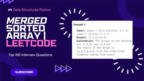 Que1 Merge Sorted Array Leetcode Solution Top 150 Interview Question Youtube