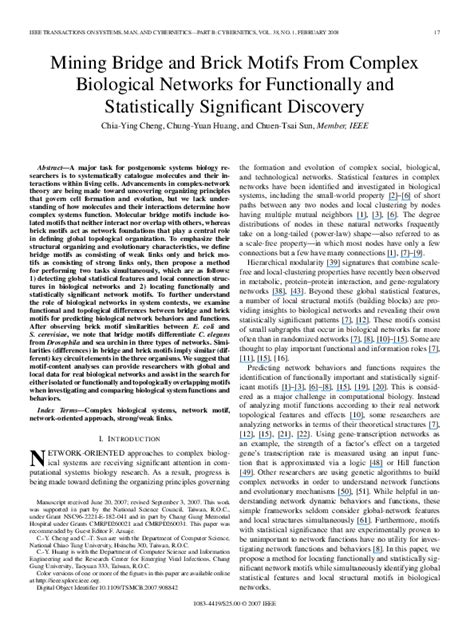 Pdf Mining Bridge And Brick Motifs From Complex Biological Networks