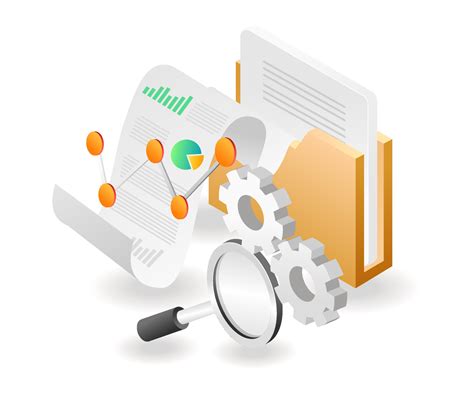 flat isometric concept illustration share folder analysis data 6937797