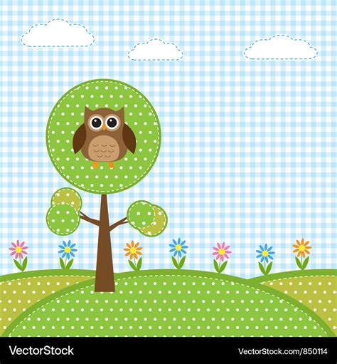 Floral Owl Pattern Royalty Free Vector Image Vectorstock