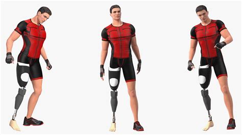 Man Wearing Lower Limb Prosthesis Rigged For Maya 3d Model 3d Molier