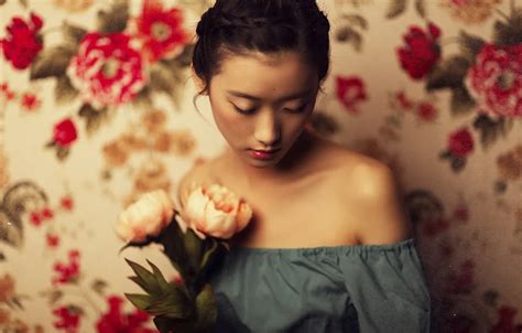 Wallpaper Girl Flowers Face Background Mood For Mobile And Desktop