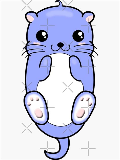 Pegatina «nutria Azul Chibi De Nicholicosplay Redbubble