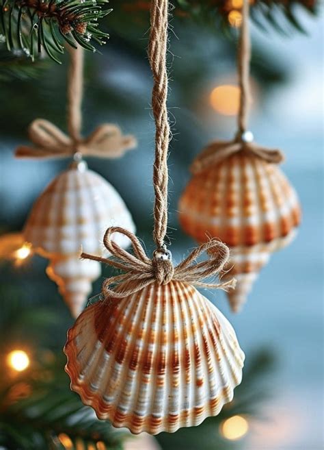 Ornaments With Shells Ornament Made From A Shell Christmas Beach