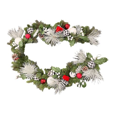 Garland Black And White Gingham The Christmas Barn
