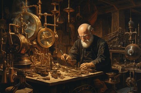Premium Ai Image Focused Man In His Workshop Generative Ai