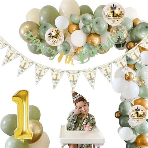 Kit Globos 1 Año 1er Fiesta Cumpleaños Decoración Niño Niña Envío Gratis