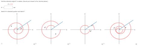 Solved Find The Reference Angle θ′ In Radians Round Your