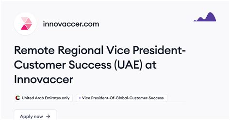 Innovaccer Hiring Regional Vice President Customer Success Uae • Remote Work From Home