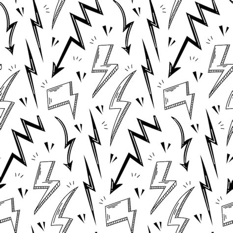 Premium Vector Thunder Background Lightnings Vector Seamless Pattern