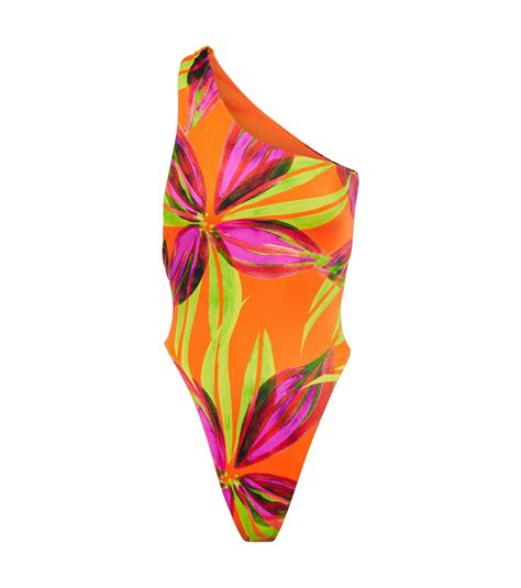 Louisa Ballou Plunge Printed Swimsuit Louisa Ballou
