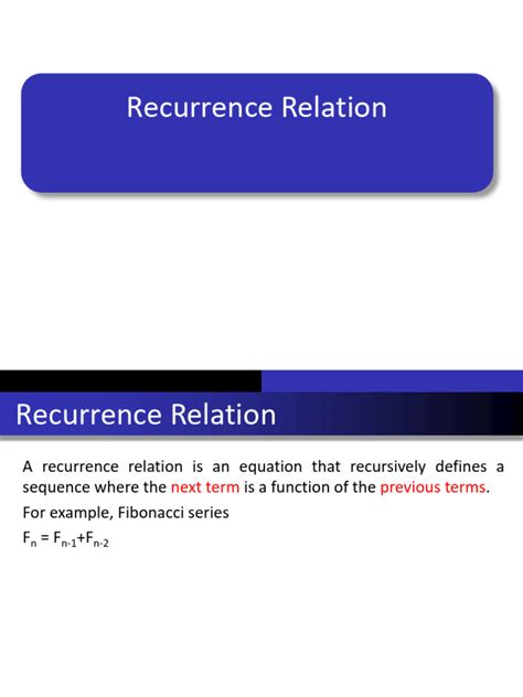 3 recurrence relation pdf recurrence relation mathematical analysis
