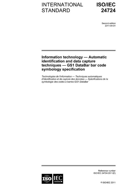 ISO IEC 24724 2011 IEC Standards VDE Publishing House