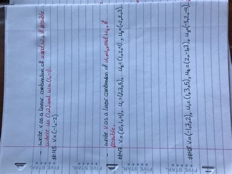 Solved Write V As A Linear Combination Of U And W If Chegg Com