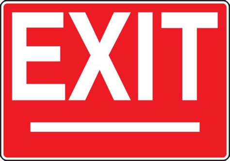 Exit White On Red With Arrowheads Safety Sign MEXT422