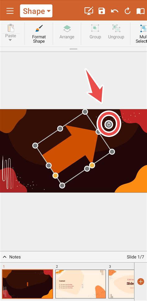 Rotate Objects In Mobislides Mobisystems