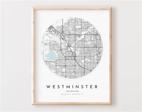 Dopaprint Westminster Map Print Westminster Map Poster City Wall Art