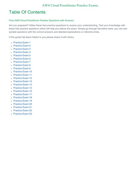 Free Aws Cloud Practitioner Exam Questions Pdf Amazon Web Services