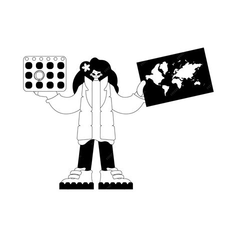 Premium Vector The Young Lady Is Holding A World Chart And A Calendar Tourism Subject Dim And