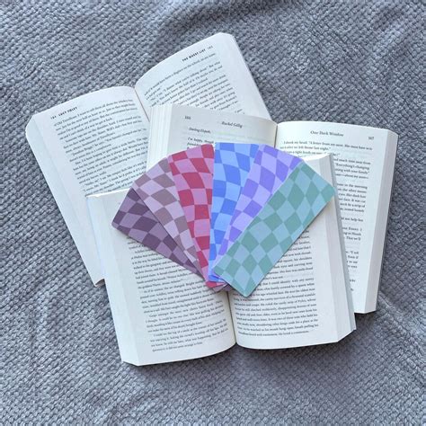 Checkered Waves Bookmarks Laminated Etsy