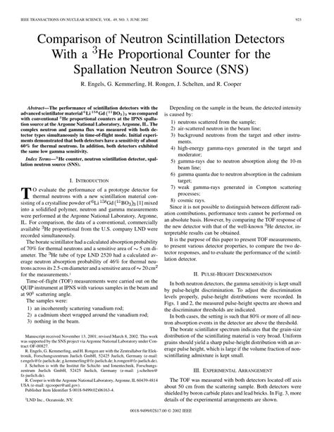 Pdf Comparison Of Neutron Scintillation Detectors With A 3he Proportional Counter For The