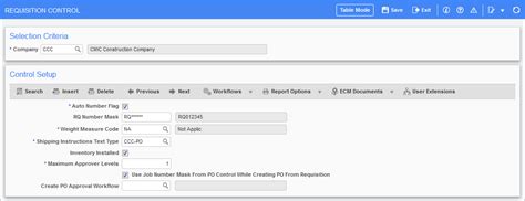 Control File Setup Requisitions