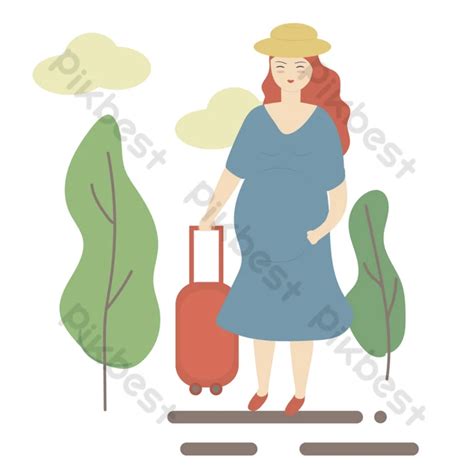 14000 벡터 임신 한 여자 여행 일러스트 Png And Psd 무료 다운로드 Pikbest